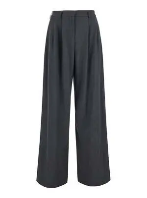 LEPLAIN Grey Pants With Front Pleats In Wool Blend For - Gray