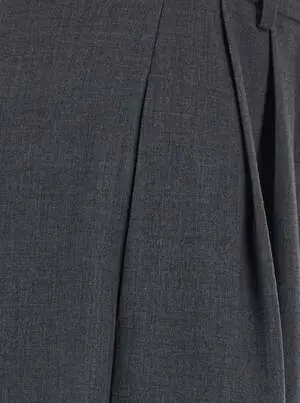 LEPLAIN Grey Pants With Front Pleats In Wool Blend For