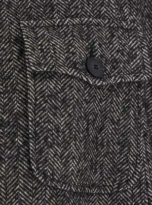 LEPLAIN Black Short Cape With Classic Collar And Patch Pockets On The Front In Wool For