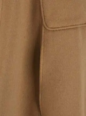 LEPLAIN Short Cape With Elegant Details In Tech Fabric Beige For