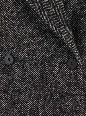 LEPLAIN Black Oversized Coat With Double-breasted Closure In Fabric For