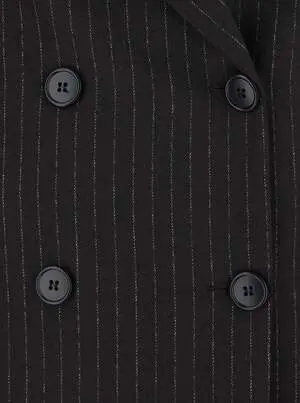 LEPLAIN Double-breasted Jacket With Peak Revers And All-over Pinstripe In Fabric For