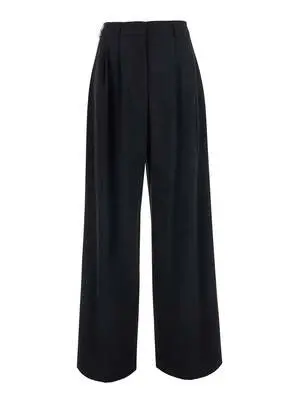 LEPLAIN Pants With Front Pleats In Wool Blend For - Black
