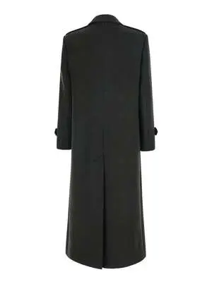 LEPLAIN Long Oversized Coat With Notched Collar And Double-breasted Closure In Fabric For