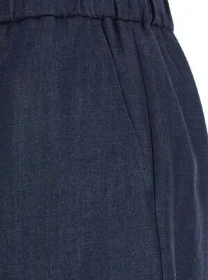LEPLAIN Blue Shorts With Elastic Drawstring Waist In Tech Fabric