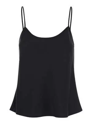 LEPLAIN Leplain Women Black Tank Top With U Neckline In Satin Fabric Woman