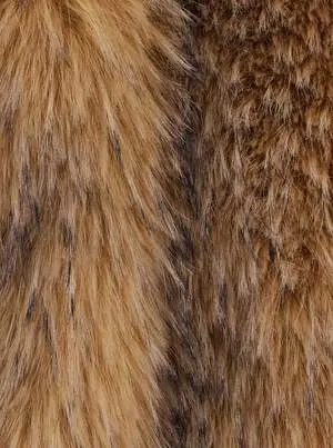 ROTATE BY BIRGER CHRISTENSEN Brown Jacket In With Round Collar And Long Sleeves In Synthetic Fur - Multicolor