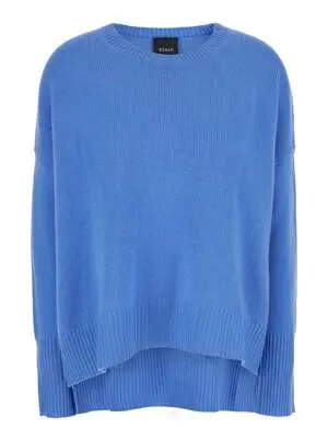 LEPLAIN Light Oversized Crewneck Sweater In Cashmere - Blue