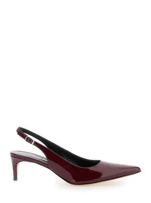 LEPLAIN Luisa' Bordeaux Slingback Pumps With Low Heel In Patent Leather - Multicolor