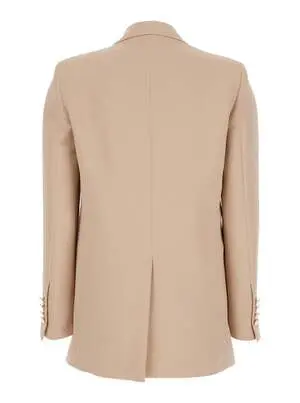 LEPLAIN Beige Double-breasted Jacket With Classic Lapels In Fabric