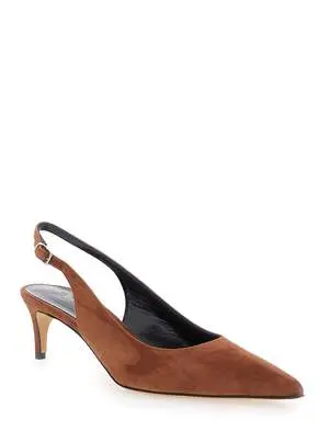 LEPLAIN Luisa' Slingback Pumps With Low Heel In Suede