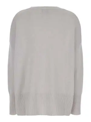 LEPLAIN Grey Oversized Crewneck Sweater In Cashmere