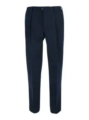 LEPLAIN Blue Pants With Front Pleats And Belt Loops In Fabric For - Multicolor