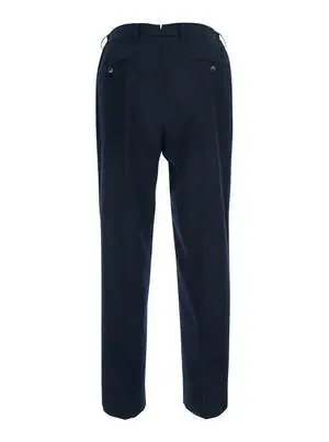 LEPLAIN Blue Pants With Front Pleats And Belt Loops In Fabric For
