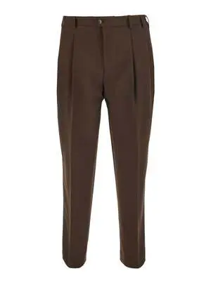 LEPLAIN Pants With Front Pleats And Belt Loops In Fabric For