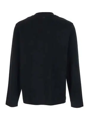 AMI Paris Long Sleeve T-shirt With De Coeur Logo On The Front In Cotton For - Black