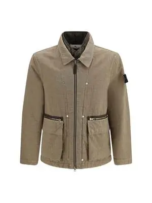 Stone Island Padded Cotton And Wool-blend Jacket