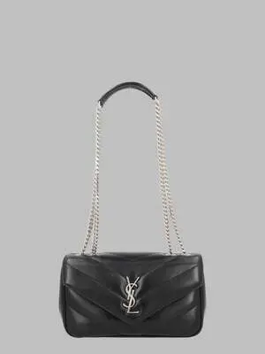 Saint Laurent Borsa Loulou Small In Pelle Trapuntata - Black