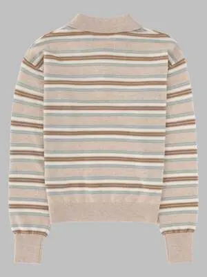 Guest In Residence Polo Collegiate In Maglia Di Cashmere - Cream