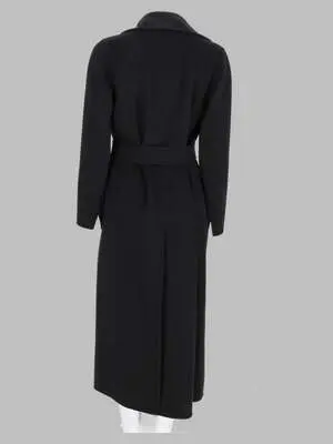 Max Mara Cappotto A Vestaglia In Drap Di Lana - Black