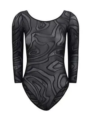 Emilio Pucci Jacquard Velvet Bodysuit - Black