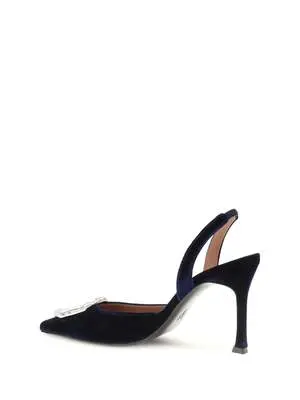 Amina Muaddi Camelia Velvet Slingback Pumps