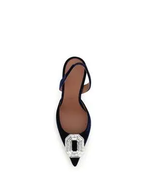 Amina Muaddi Camelia Velvet Slingback Pumps