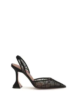Amina Muaddi Holli Lace Slingback Sandals