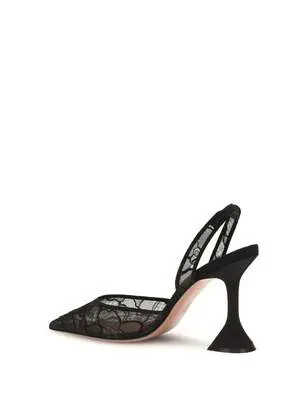 Amina Muaddi Holli Lace Slingback Sandals