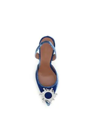 Amina Muaddi Begum Velvet Slingback Sandals