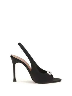 Amina Muaddi Mini Camelia Slingback Sandals - Black