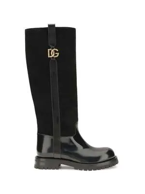 Dolce & Gabbana High Suede And Smooth Leather Boots