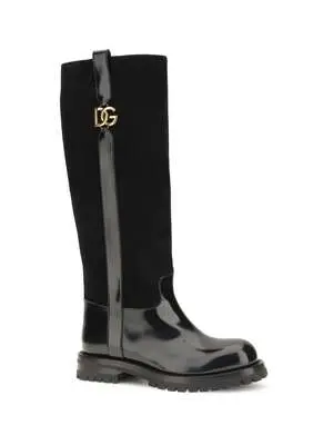 Dolce & Gabbana High Suede And Smooth Leather Boots