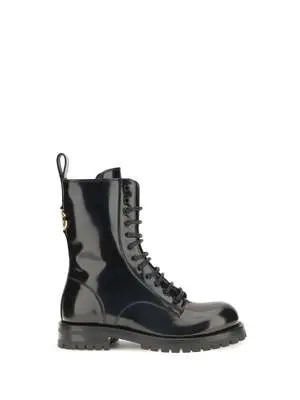 Dolce & Gabbana Leather Lace-up Booties