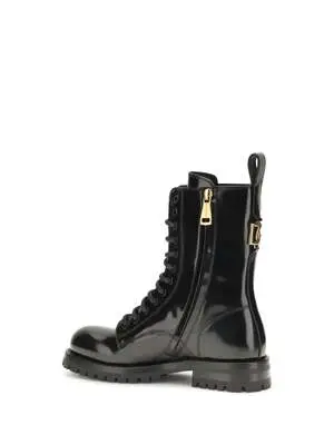 Dolce & Gabbana Leather Lace-up Booties