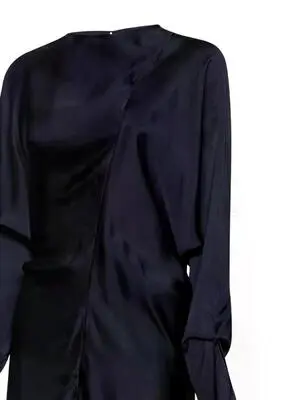 UMA WANG Asymmetric Long-sleeved Flared Midi Dress