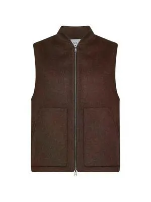 D4.0 Ribbed-knit Collar Waistcoat