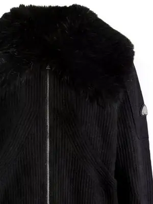 Moose Knuckles Faux-fur Collar Ribbed-knit Jacket