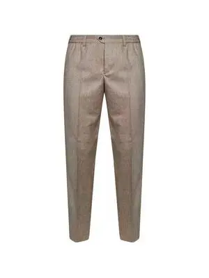 PT TORINO Elasticated-waistband Tailored Trousers - Neutrals
