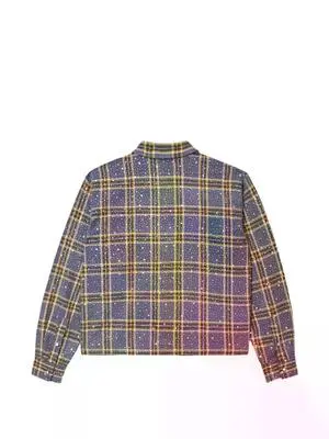 VALE FOREVER Crystal-embellished Checked Shirt - Blue