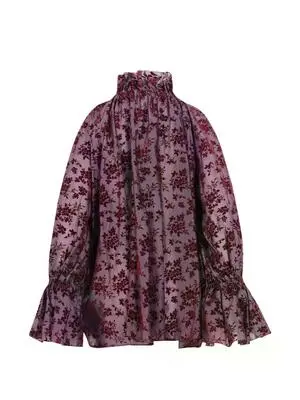THELATEST Estelle Floral-devoré Ruffled Blouse