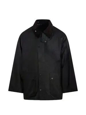 Barbour Waxed Corduroy-collar Jacket - Black