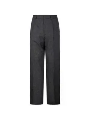 LARDINI Pleated-detail Pressed-crease Trousers - Grey