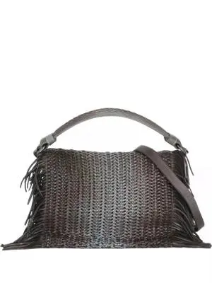 REPTILE'S HOUSE Braided Fringed Tote Bag - Brown