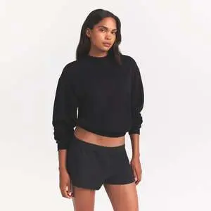 SKIMS Crewneck | Black | Large | Cotton Fleece