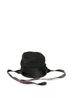 ZIGGY CHEN Hybrid Chevron-pattern Strap-detail Hat - Black