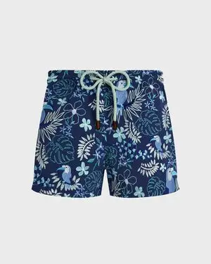 Vilebrequin Embroidered Swim Shorts Papel De Embrulho Limited Edition Shorty Fiona - Blue
