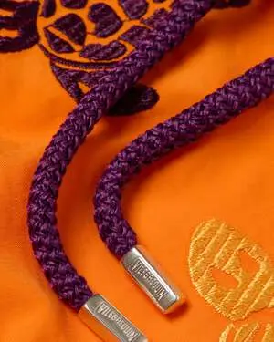 Vilebrequin Embroidered Swim Trunks Ronde Des Tortues Limited Edition Swimwear Mistral - Orange
