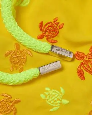Vilebrequin Embroidered Swim Trunks Micro Ronde Des Tortues Limited Edition Swimwear Mistral - Yellow