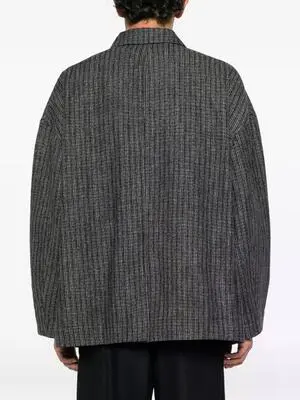 ZIGGY CHEN Textured-finish Button-up Jacket - Grey